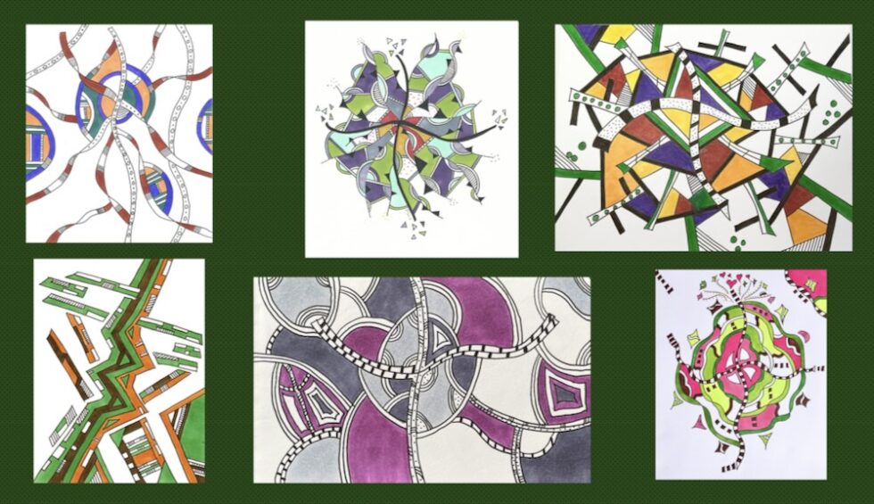 Cross Doodles and Words - Praying in Color