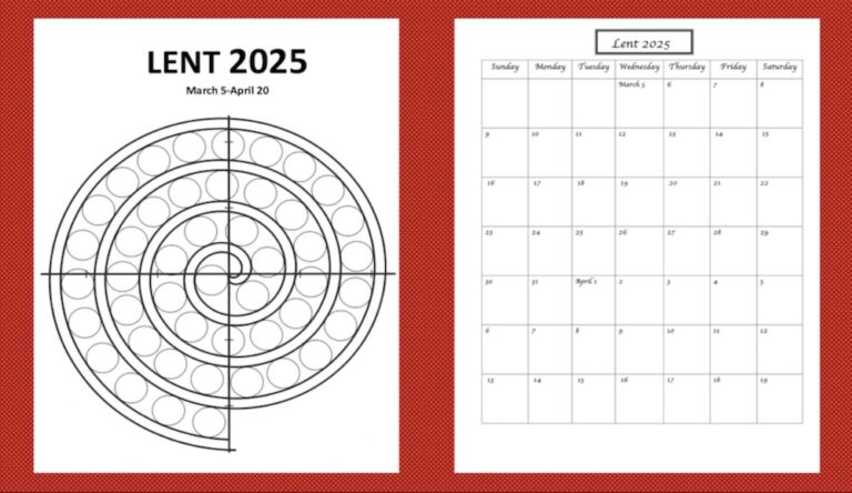 Lent 2025-Calendar Templates - Praying in Color